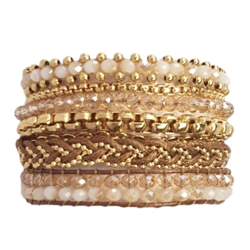 LARISSA CAROLINA - Pulseira Imã Chan Luu Cristais Dourados